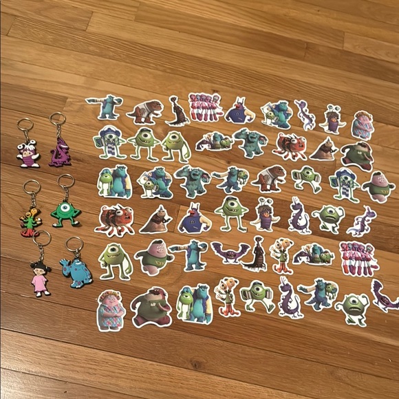 Other | New Monsters Inc Character Stickers And Keychains Set | Poshmark